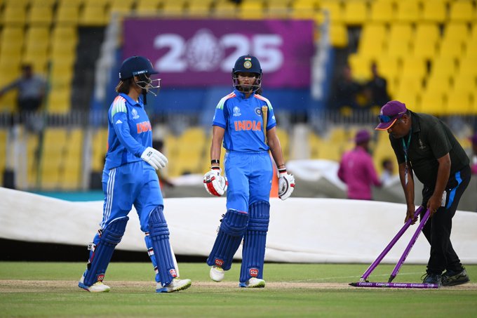 Women’s ODI World Cup 2025 INDW vs SLW: Rain Stops Play at Guwahati