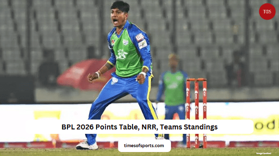 BPL 2026 Points Table, NRR, Teams Standings